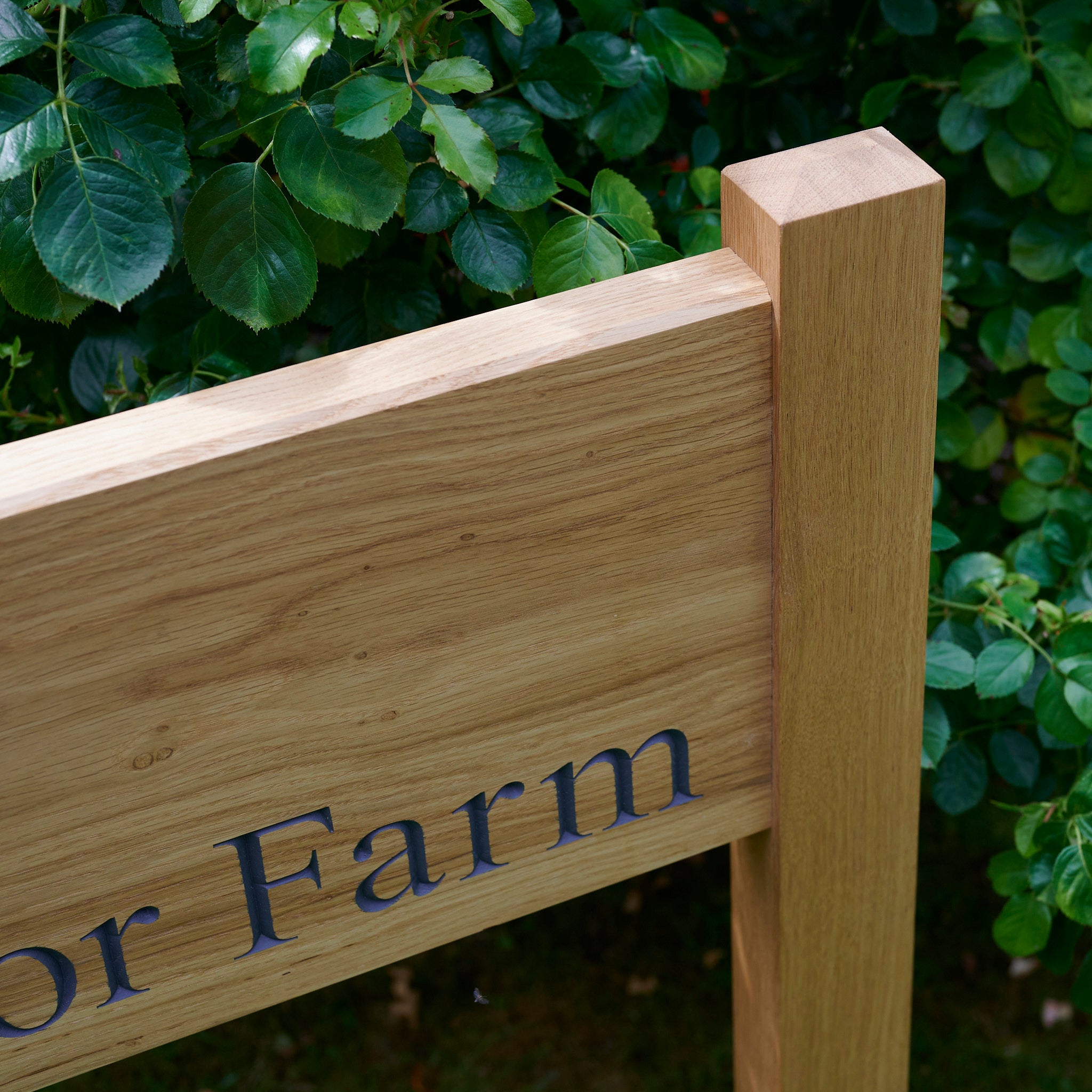 House Sign With Double Morticed Posts – The Engraved Oak Company