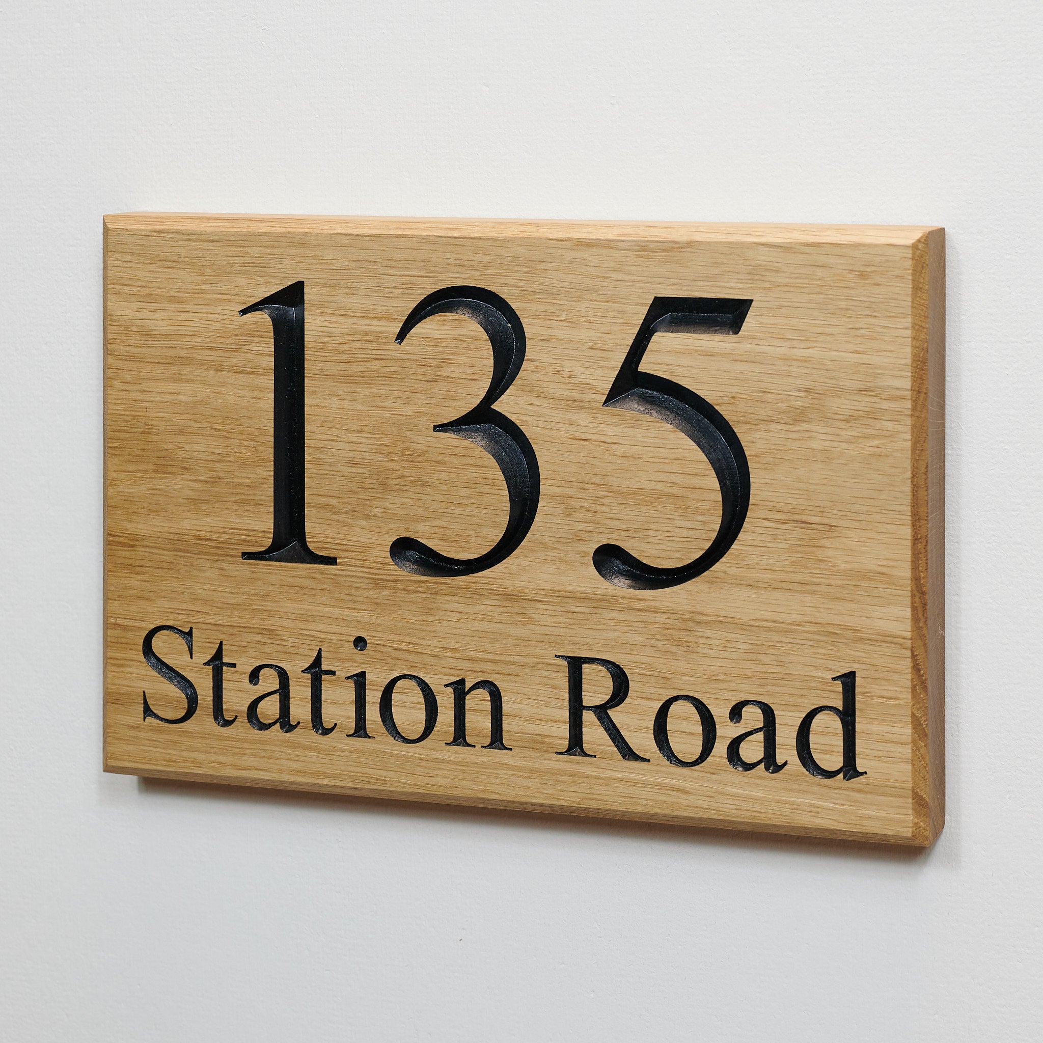Personalised wooden door signs - The Engraved Oak Company