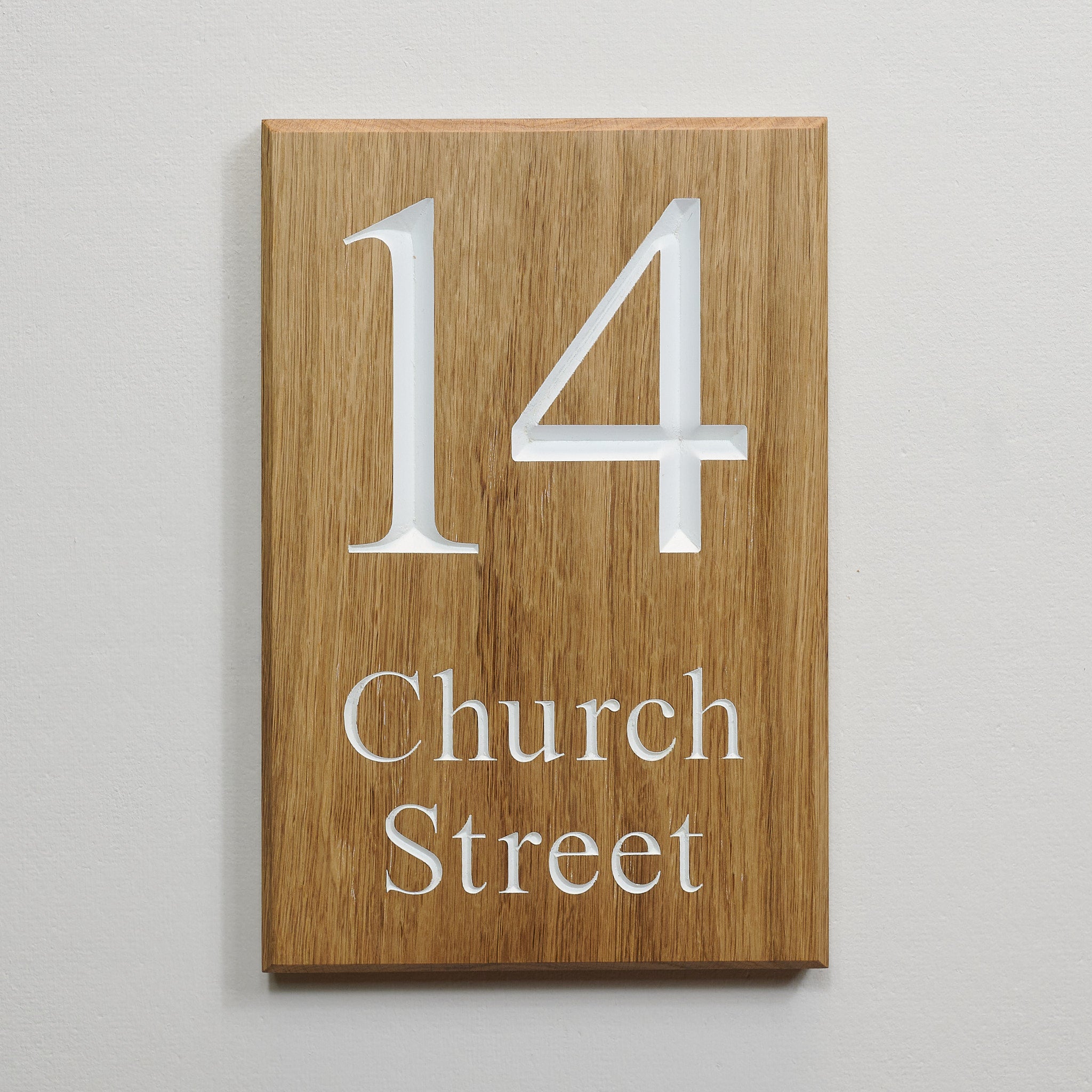 Personalised wooden door signs - The Engraved Oak Company