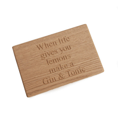 Gin and tonic chopping boards | Personalised | The Engraved Oak Company
