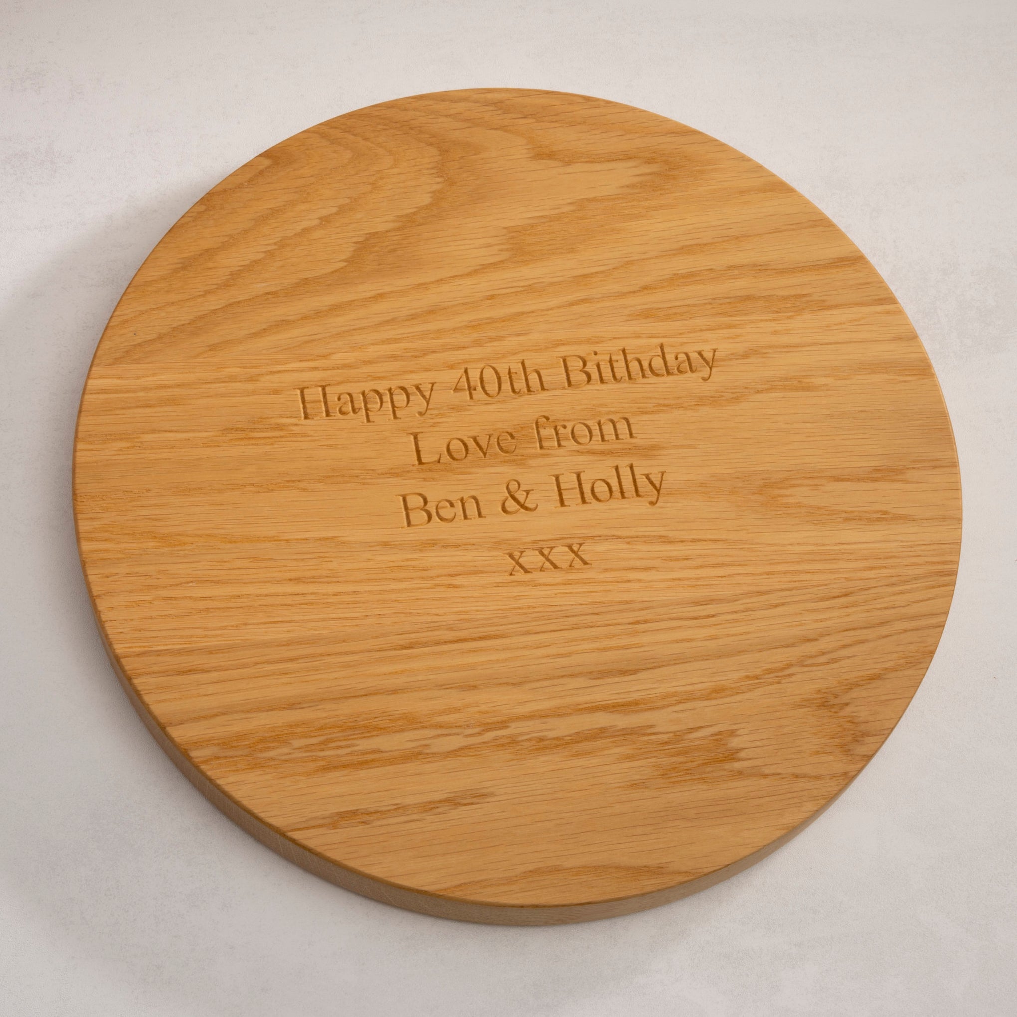 Personalised Wooden Cake Board – The Engraved Oak Company